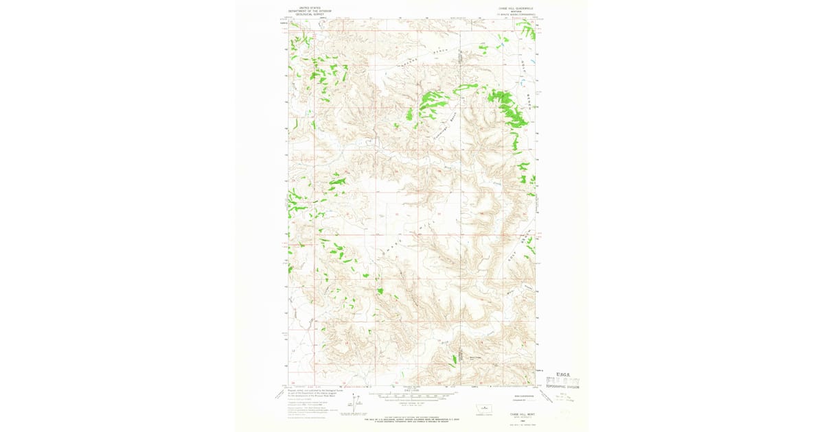 1964 Map of Chase Hill, Chouteau County, MT — High-Res | Pastmaps