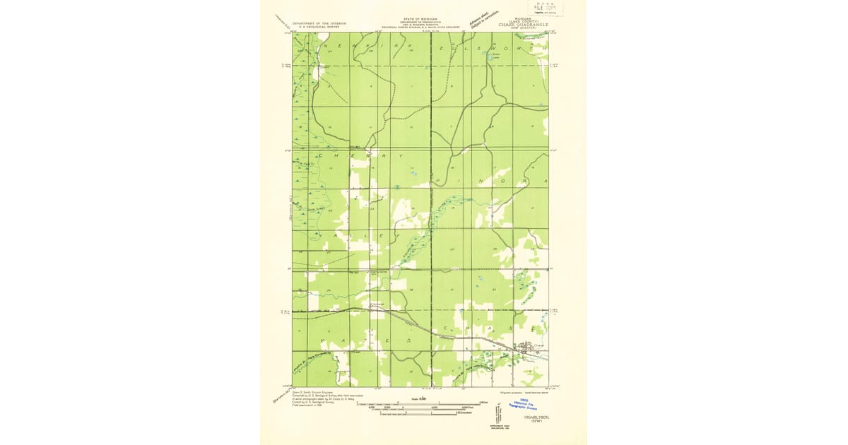 1932 Map of Chase NW, Lake County, MI — High-Res | Pastmaps