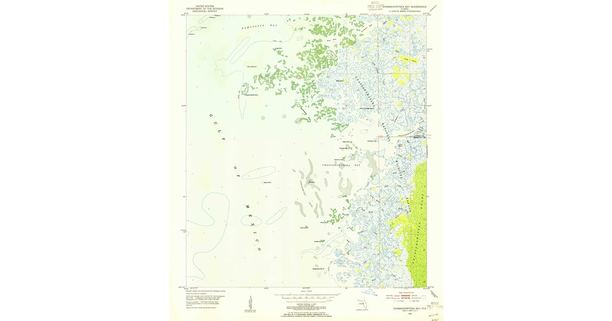 1954 Map of Chassahowitzka Bay, Hernando County, FL — High-Res | Pastmaps