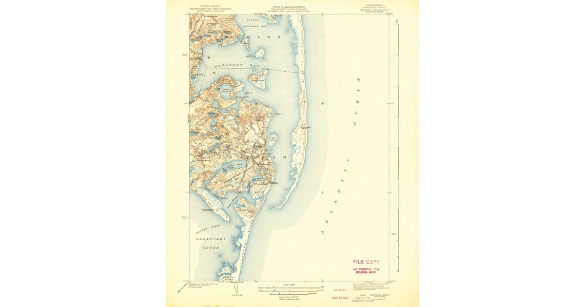 1942 Map of Chatham, Barnstable County, MA — High-Res | Pastmaps