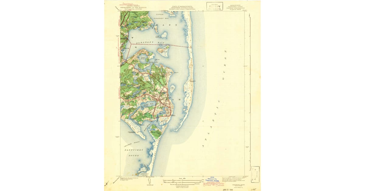 1943 Map of Chatham, Barnstable County, MA — High-Res | Pastmaps