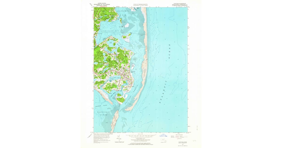 1961 Map of Chatham, Barnstable County, MA — High-Res | Pastmaps