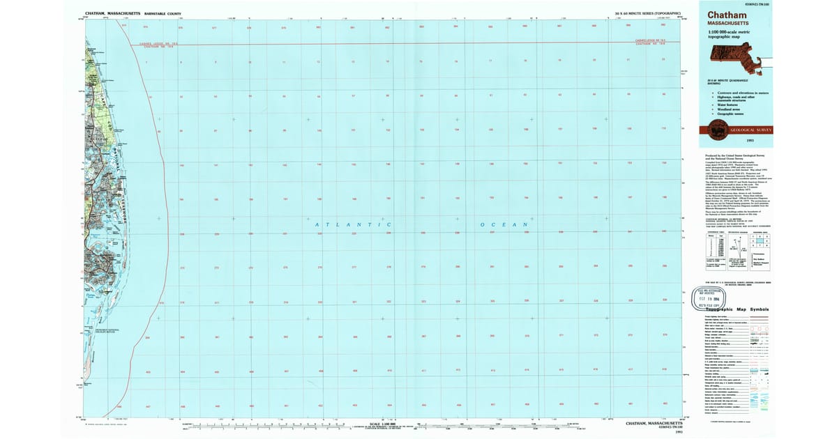 1993 Map of Chatham, Barnstable County, MA — High-Res | Pastmaps