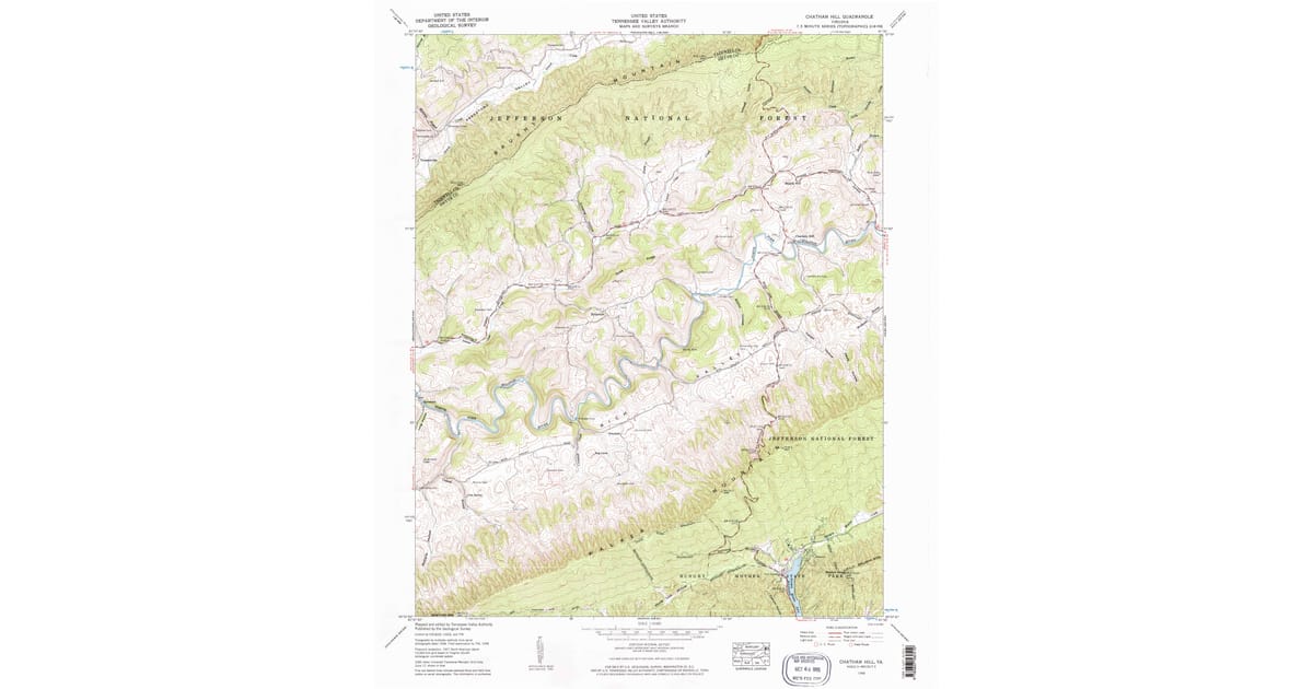 1958 Map of Chatham Hill, Smyth County, VA — High-Res | Pastmaps