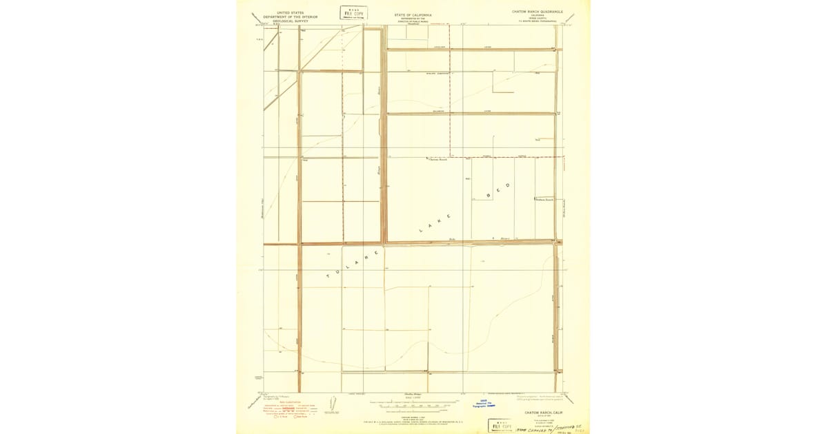 1950 Map of Chatom Ranch, Kings County, CA — High-Res | Pastmaps