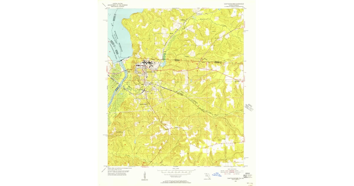 1955 Map of Chattahoochee, FL — High-Res | Pastmaps