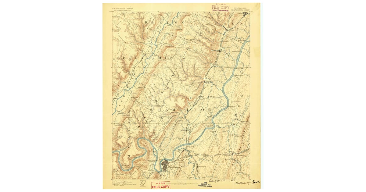 Old Maps of Shady Acres, TN for Hiking & Exploration | Pastmaps