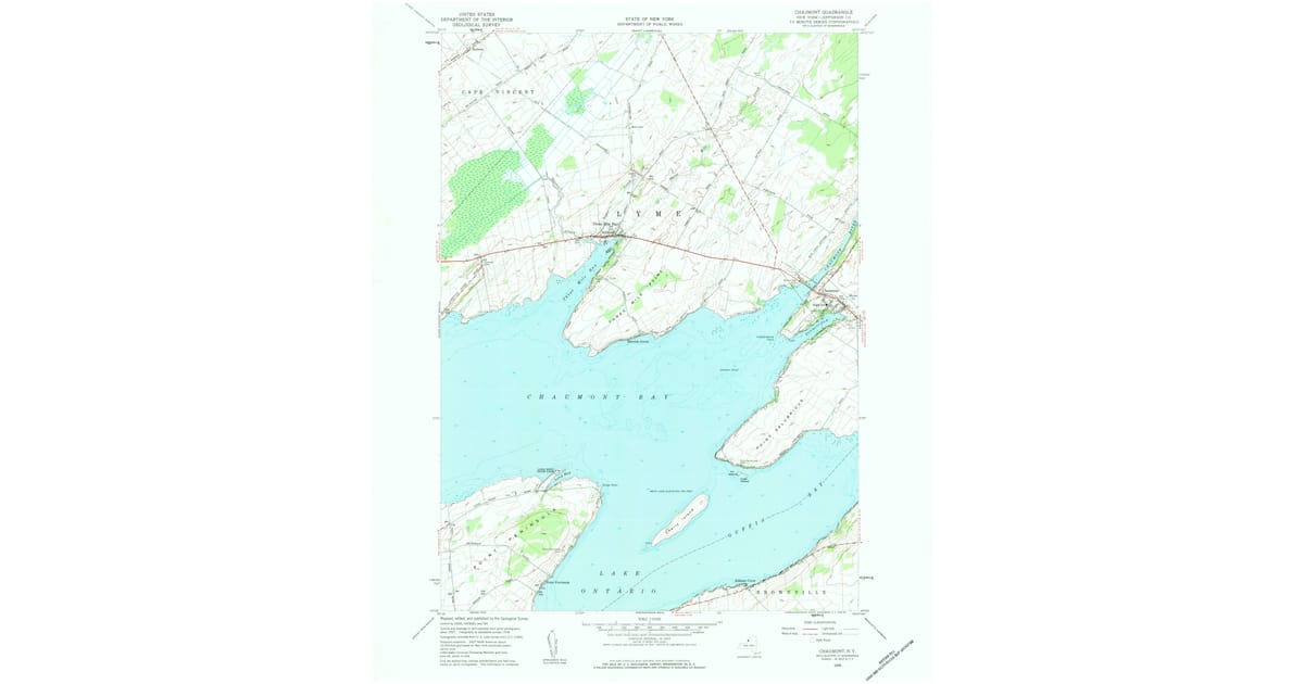 1958 Map of Chaumont, NY — High-Res | Pastmaps