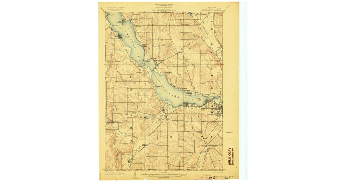 Old Maps of Ellicott, NY for Academic Research | Pastmaps