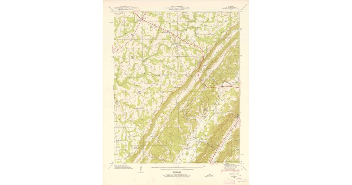 1946 Map of Chavies, DeKalb County, AL — High-Res | Pastmaps