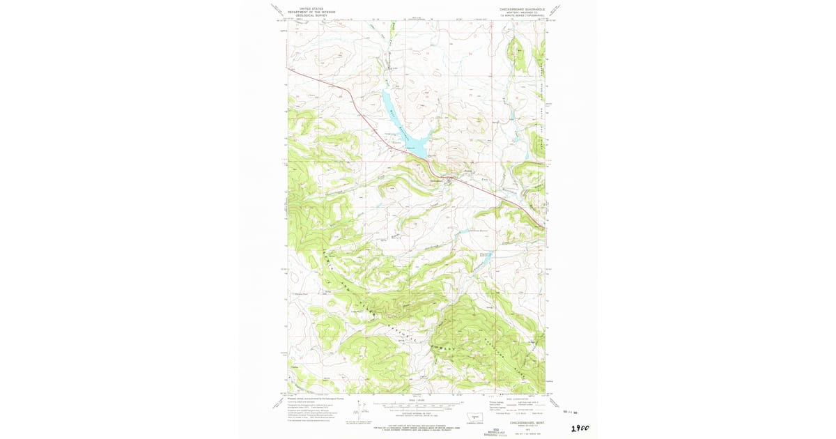 1972 Map of Checkerboard, Meagher County, MT — High-Res | Pastmaps