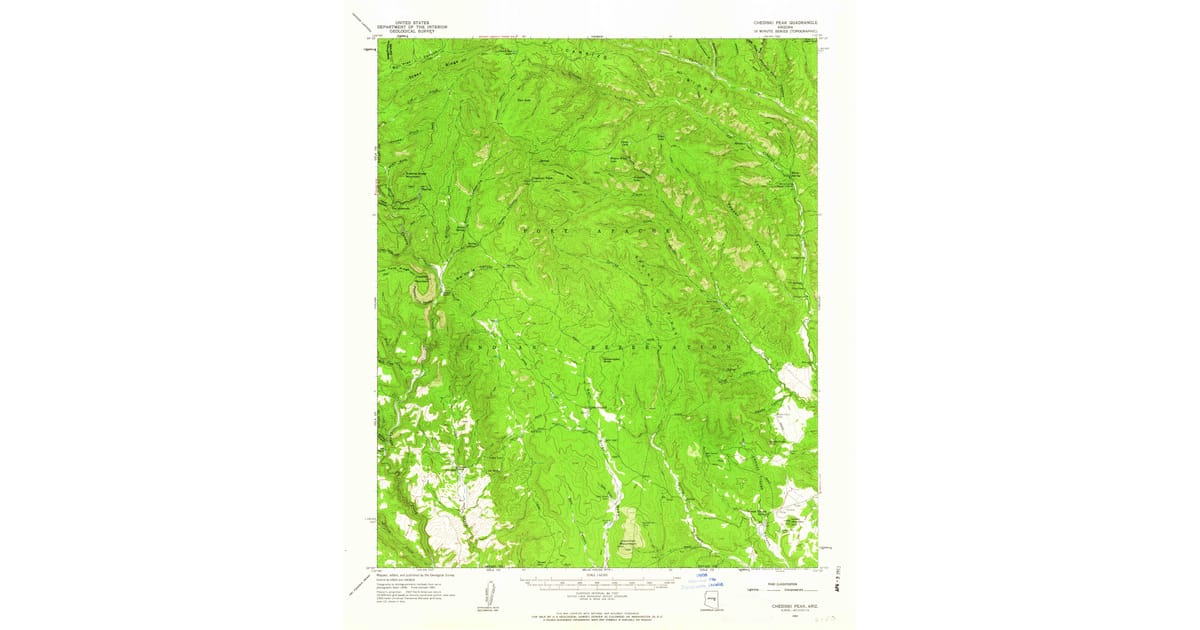 1961 Map of Chediski Peak, Navajo County, AZ — High-Res | Pastmaps