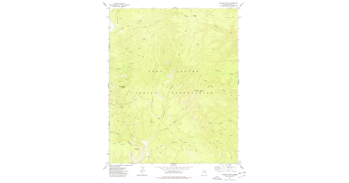 1977 Map of Chediski Peak, Navajo County, AZ — High-Res | Pastmaps