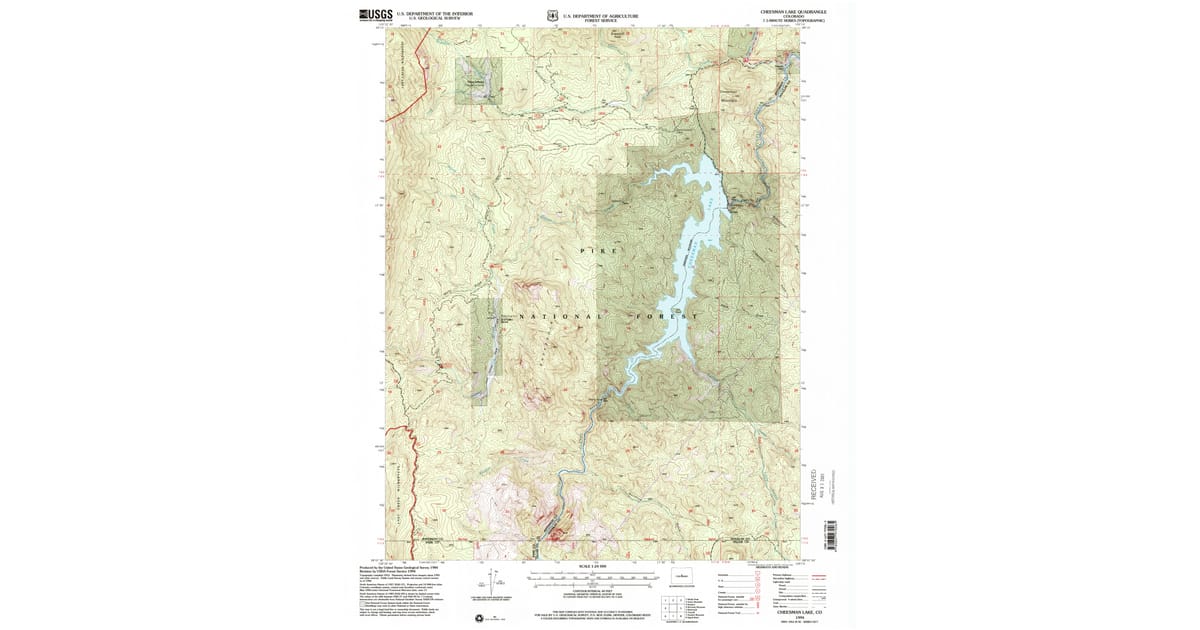 1994 Map of Cheesman Lake, Jefferson County, CO — High-Res | Pastmaps
