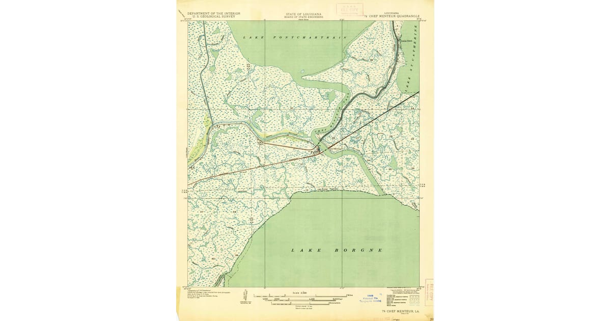 1937 Map of Chef Menteur, Orleans Parish, LA — High-Res | Pastmaps