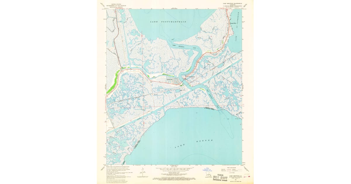 1967 Map of Chef Menteur, Orleans Parish, LA — High-Res | Pastmaps