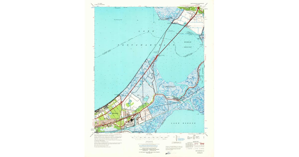 1969 Map of Chef Menteur, Orleans Parish, LA — High-Res | Pastmaps