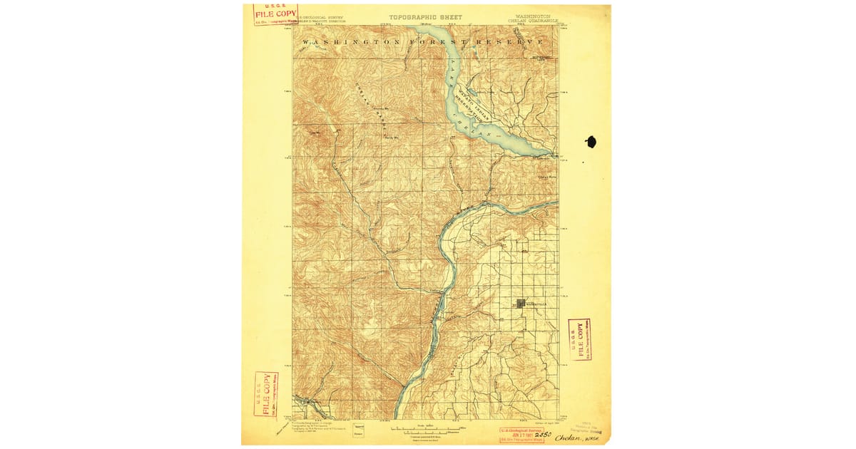 Old Maps of Chelan, WA for Metal Detecting | Pastmaps