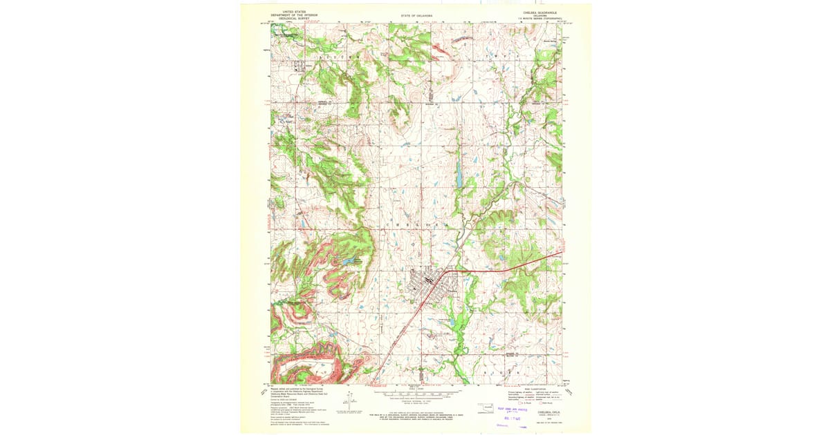 1970 Map of Chelsea, OK — High-Res | Pastmaps