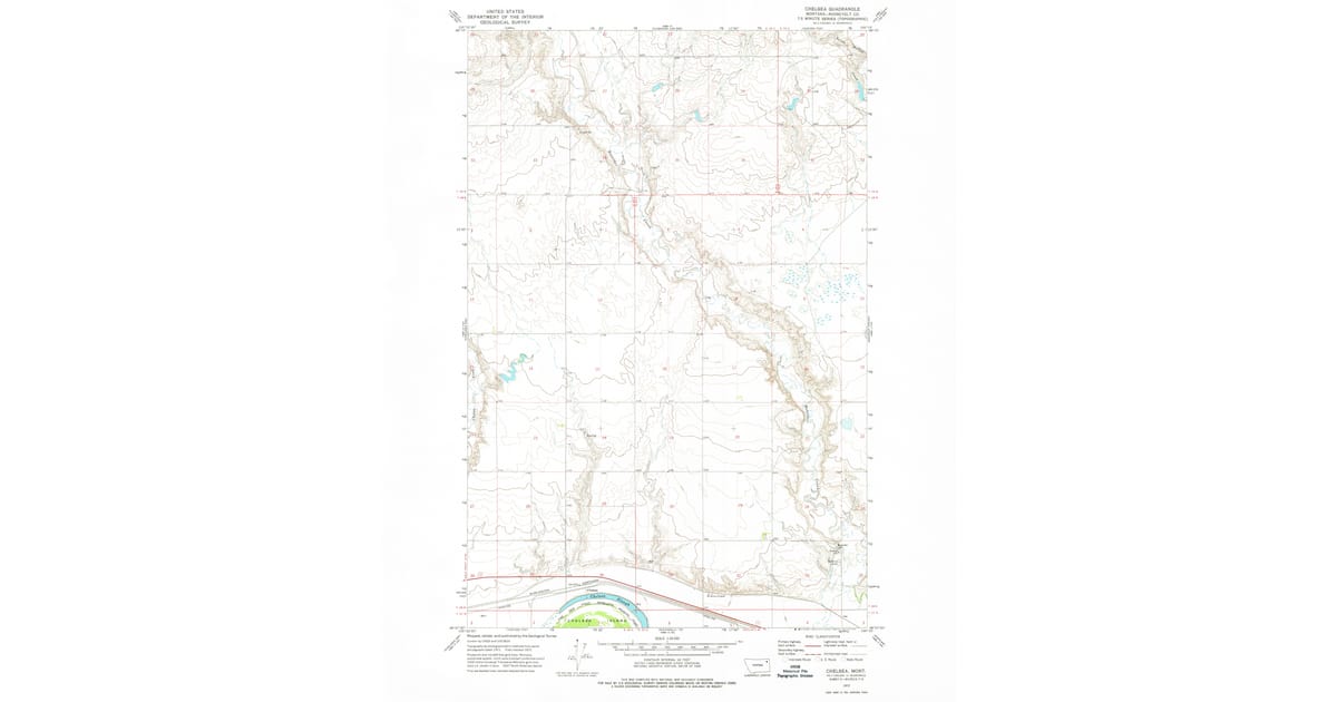 1972 Map of Chelsea, Roosevelt County, MT — High-Res | Pastmaps