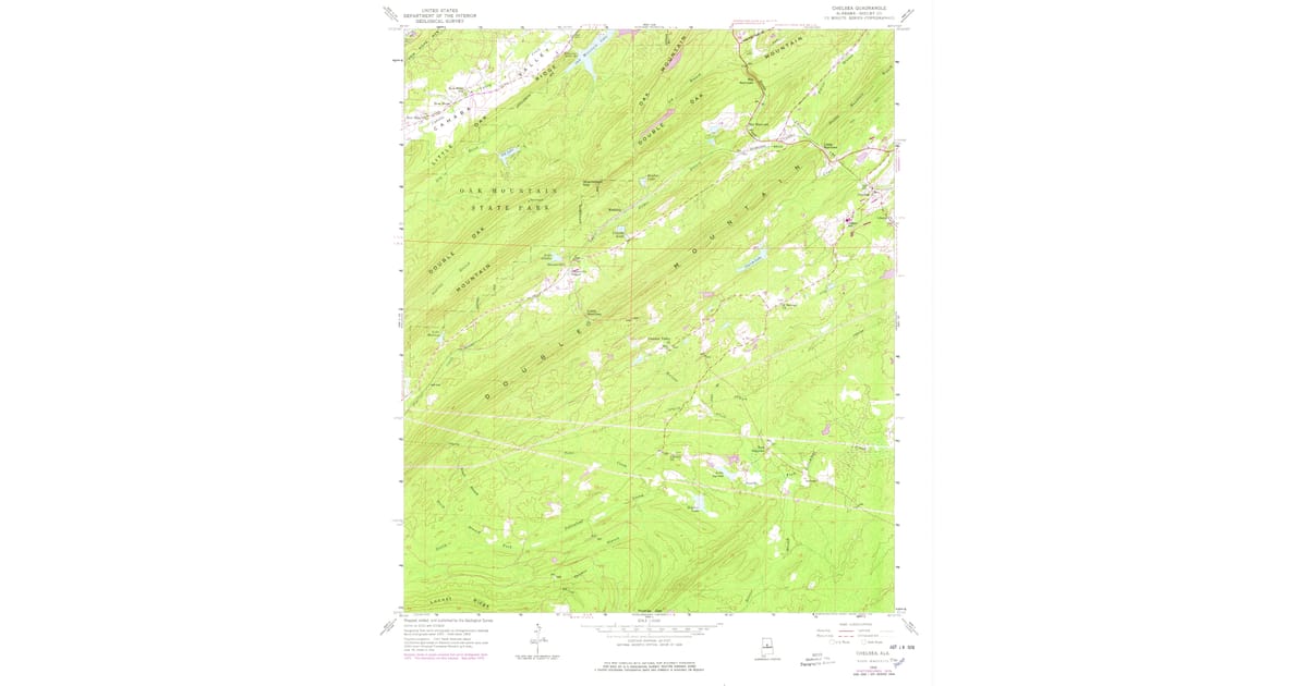1959 Map of Chelsea, AL — High-Res, 1978 Print | Pastmaps