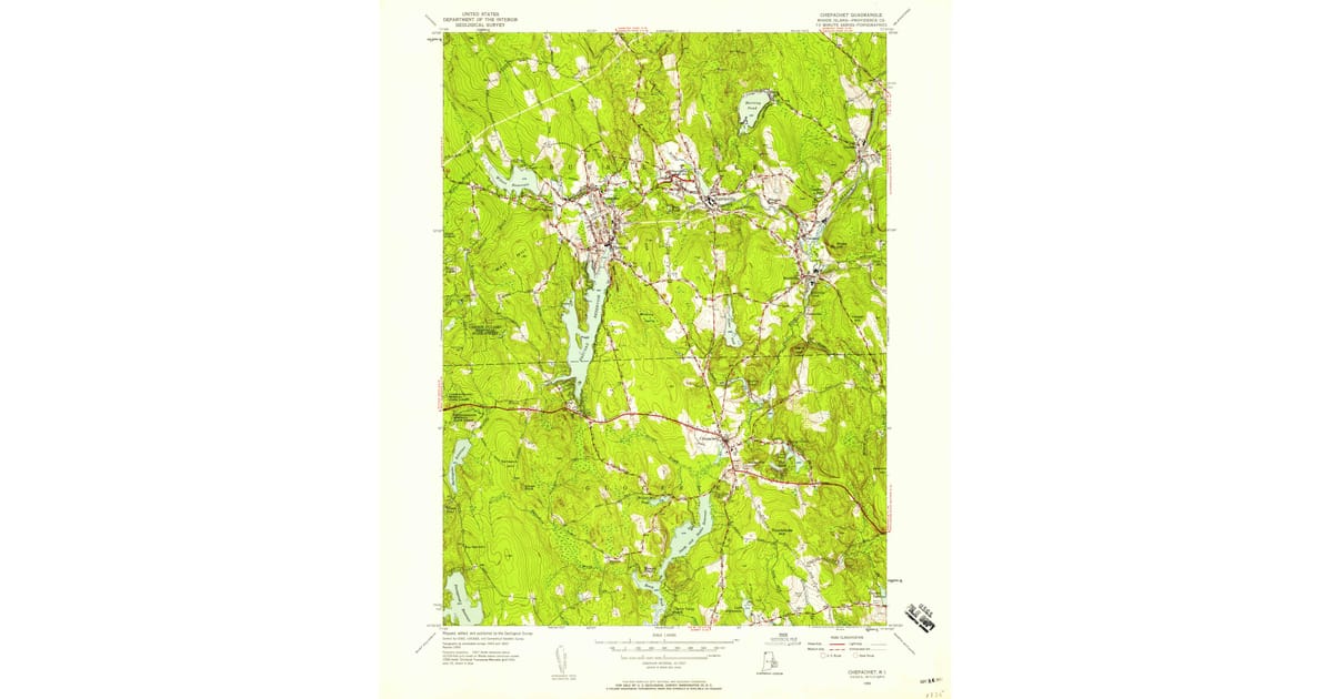 1955 Map of Chepachet, RI — High-Res | Pastmaps