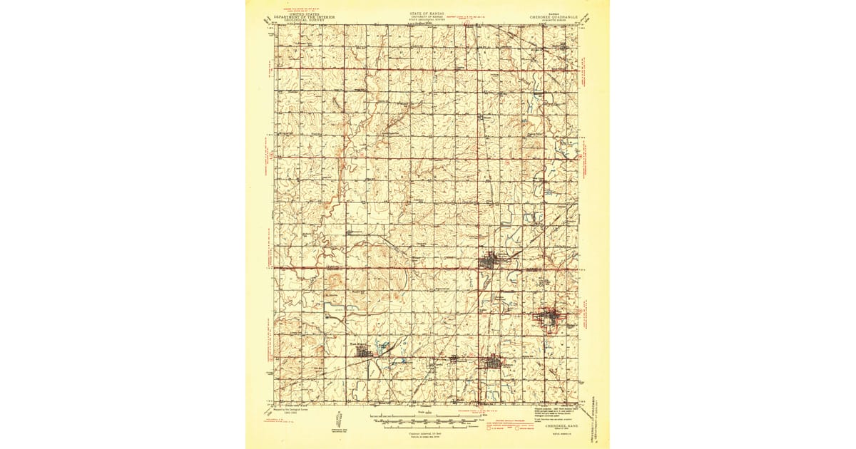 1945 Map of Cherokee, KS — High-Res | Pastmaps