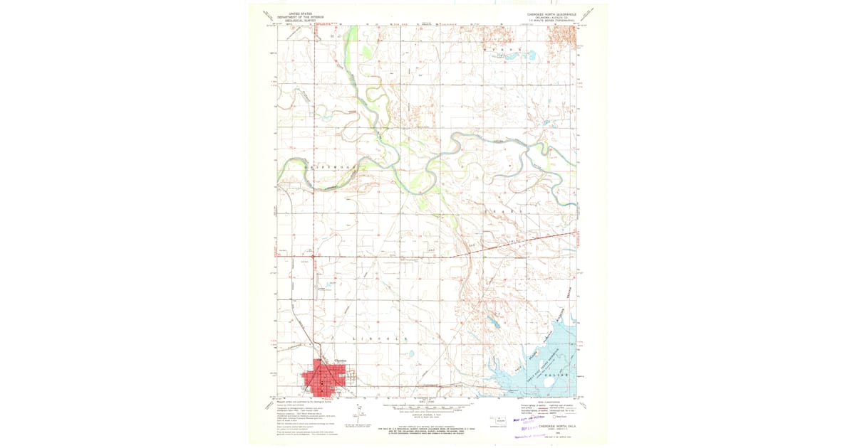 1969 Map of Cherokee North, Alfalfa County, OK — High-Res | Pastmaps