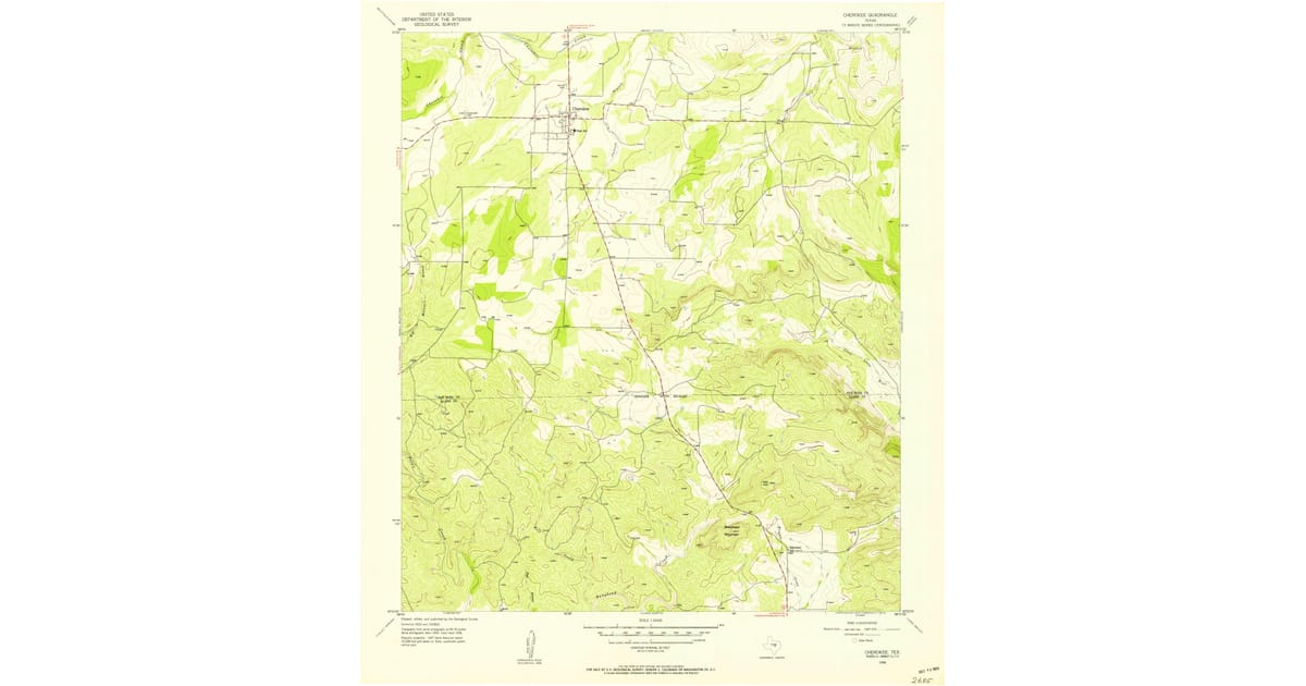 1956 Map of Cherokee, San Saba County, TX — High-Res | Pastmaps