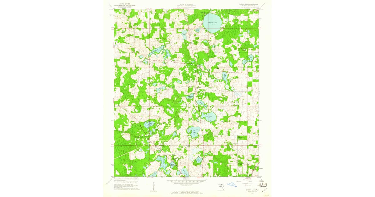 1960 Map of Cherry Lake, Madison County, FL — High-Res | Pastmaps