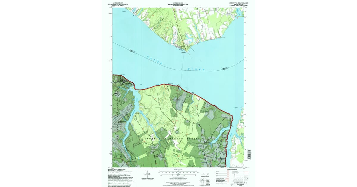 1994 Map of Cherry Point, Craven County, NC — High-Res | Pastmaps