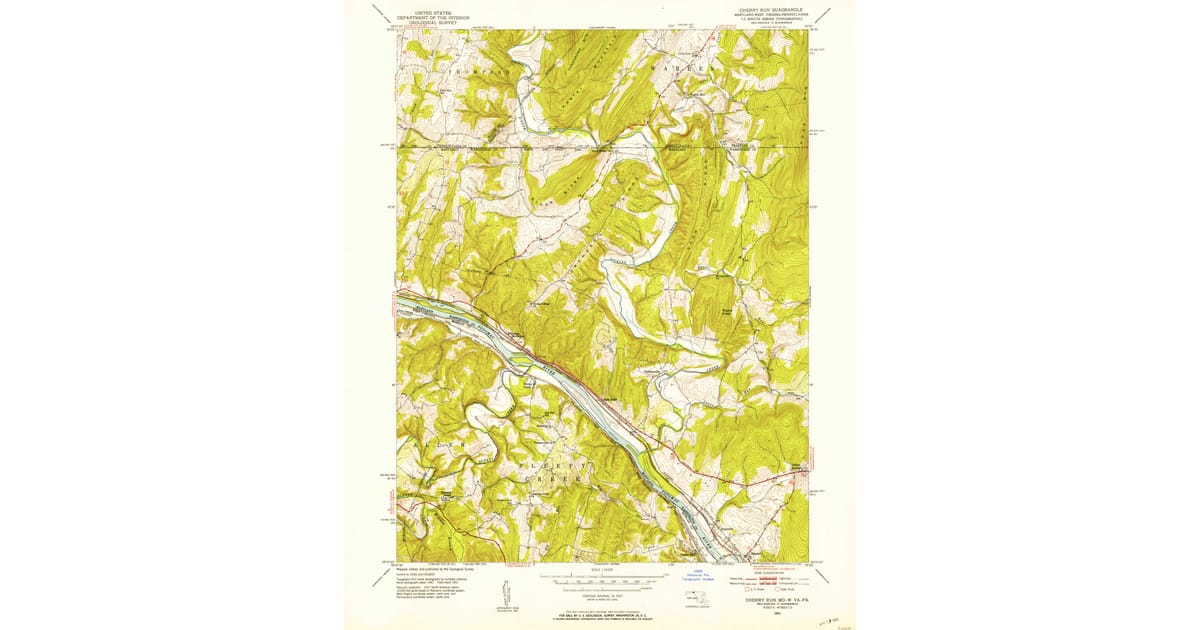 1950s Maps of Cherry Run, WV | Pastmaps