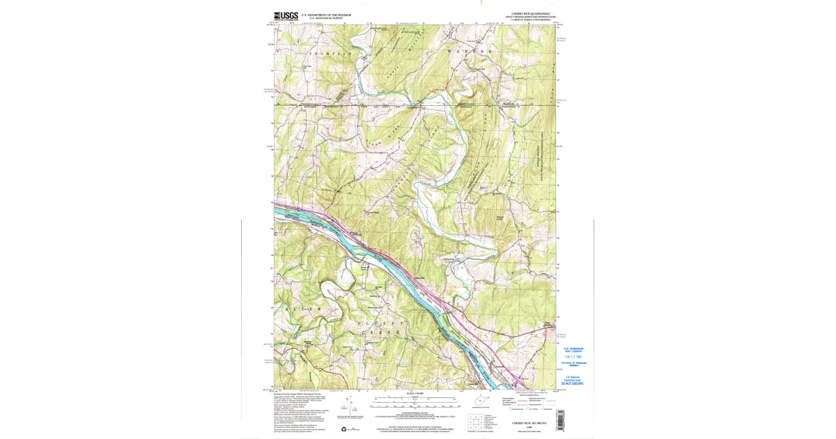 1990s Maps of Cherry Run, WV | Pastmaps