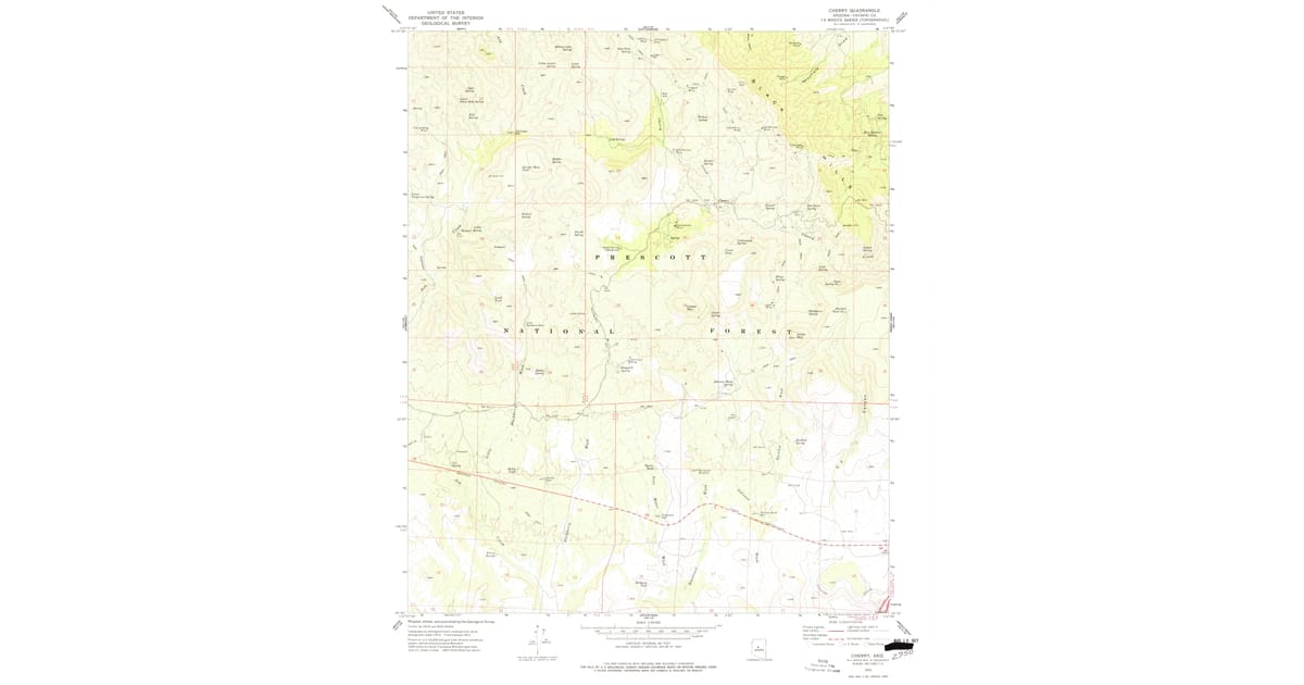 1973 Map of Cherry, Yavapai County, AZ — High-Res | Pastmaps