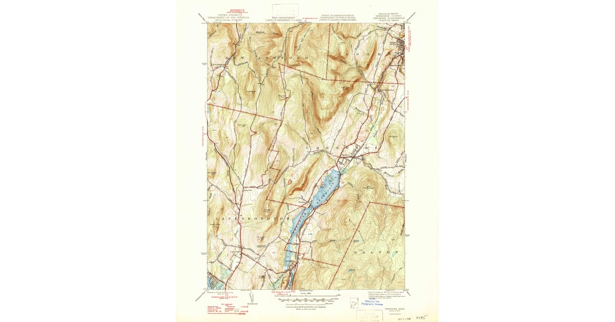 1947 Map of Cheshire, Berkshire County, MA — High-Res, 1947 Print #3 ...