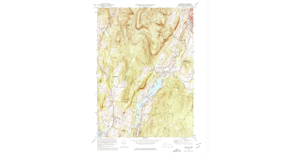1973 Map of Cheshire, Berkshire County, MA — High-Res | Pastmaps