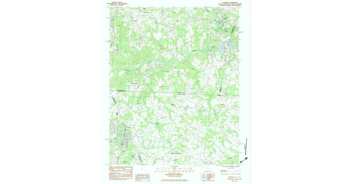 1983 Map of Chesnee, SC — High-Res | Pastmaps