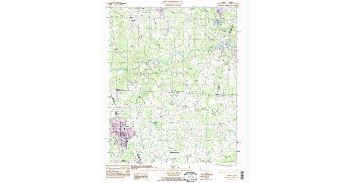 1993 Map of Chesnee, SC — High-Res | Pastmaps