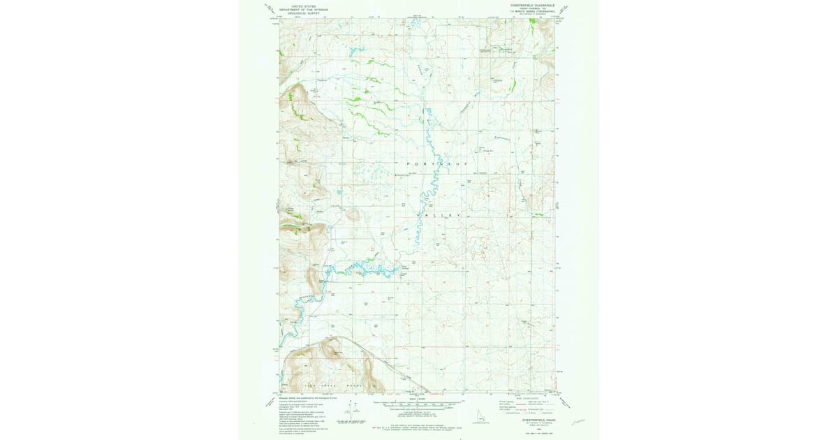 1981 Map of Chesterfield, Caribou County, ID — High-Res | Pastmaps
