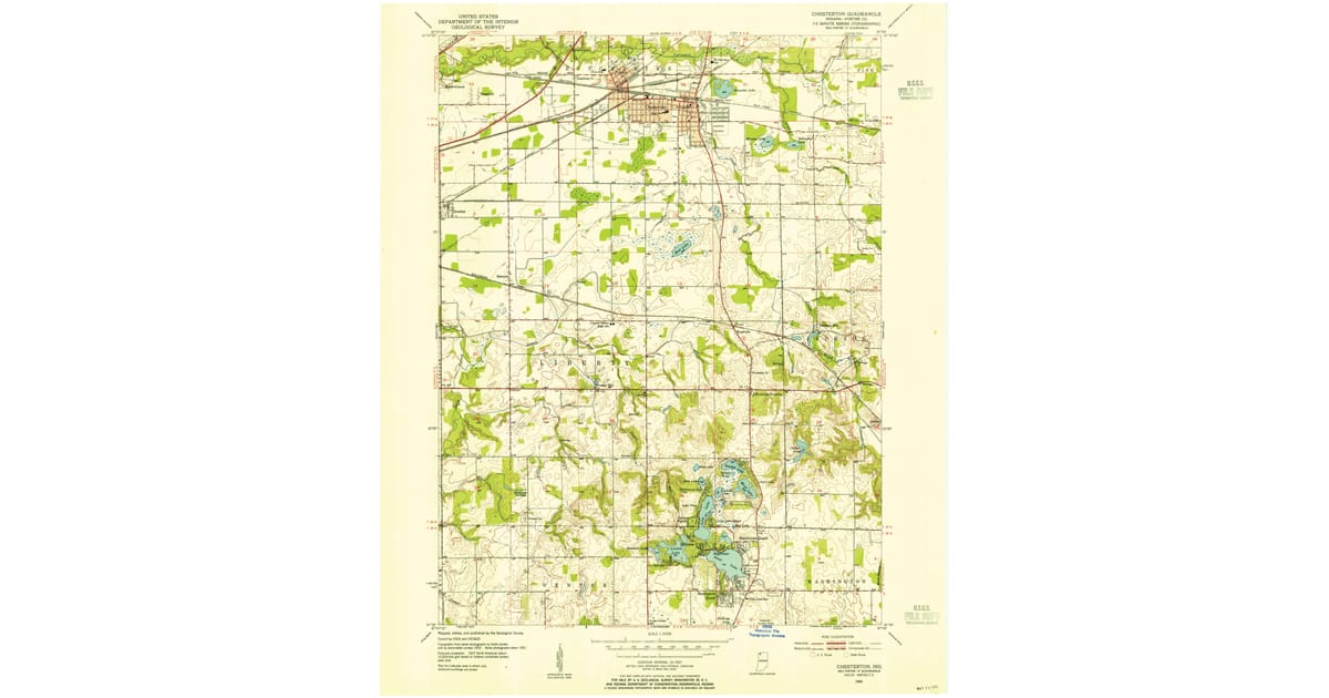 1953 Map of Chesterton, IN — High-Res | Pastmaps