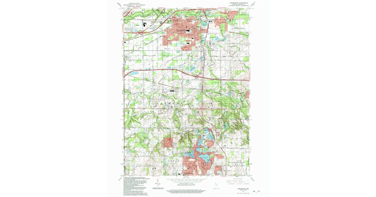 1991 Map of Chesterton, IN — High-Res | Pastmaps