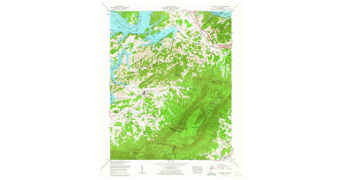 1961 Map of Chestnut Hill, Jefferson County, TN — High-Res | Pastmaps