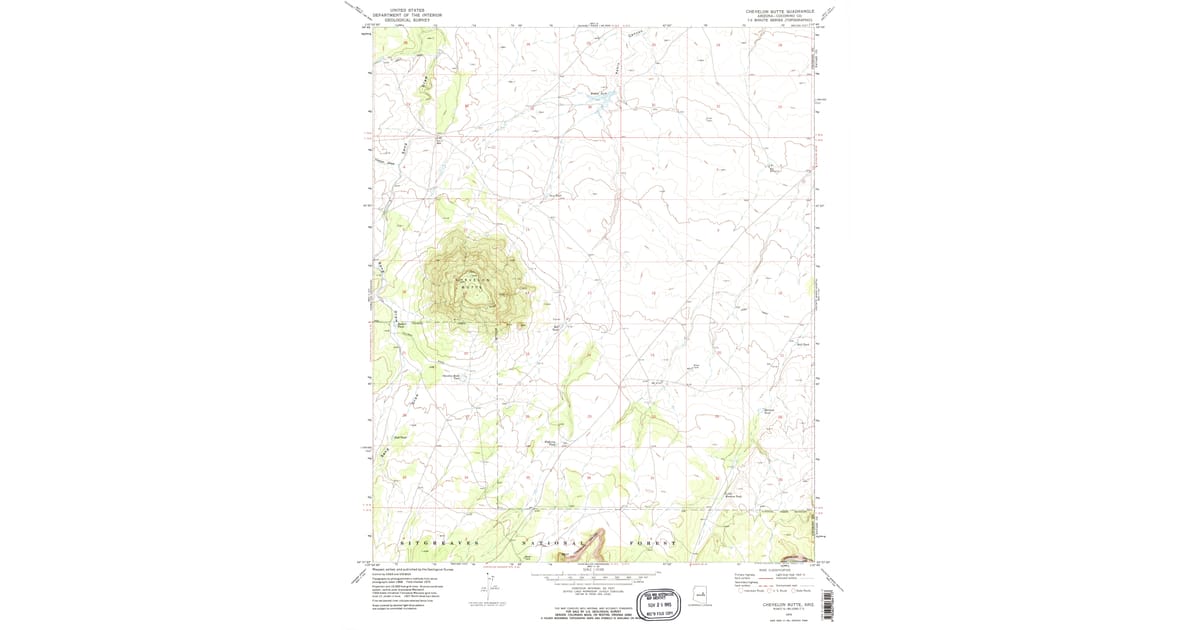 1970 Map of Chevelon Butte, Coconino County, AZ — High-Res | Pastmaps
