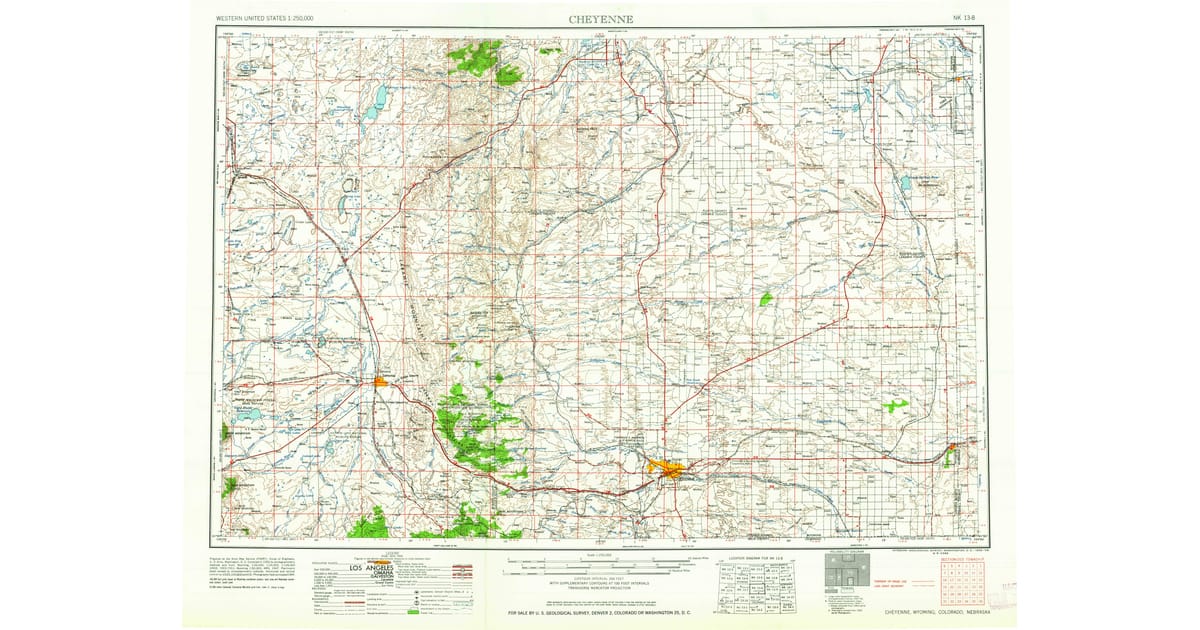 1958 Map of Cheyenne, WY — High-Res | Pastmaps
