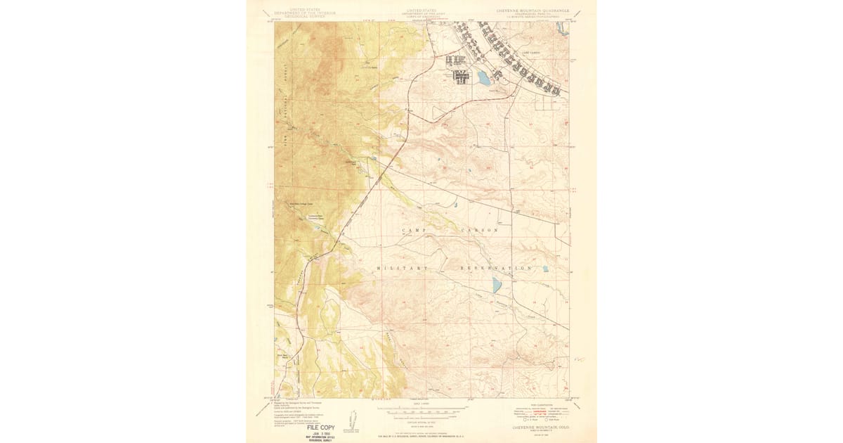 1949 Map of Cheyenne Mountain, El Paso County, CO — High-Res | Pastmaps