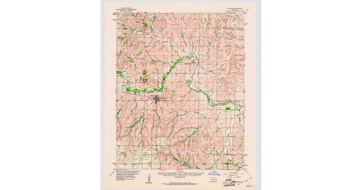 1960 Map of Cheyenne, OK — High-Res | Pastmaps
