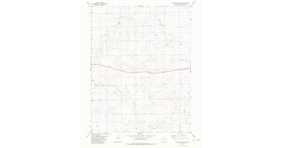 1982 Map of Cheyenne Wells SW, Cheyenne County, CO — High-Res | Pastmaps