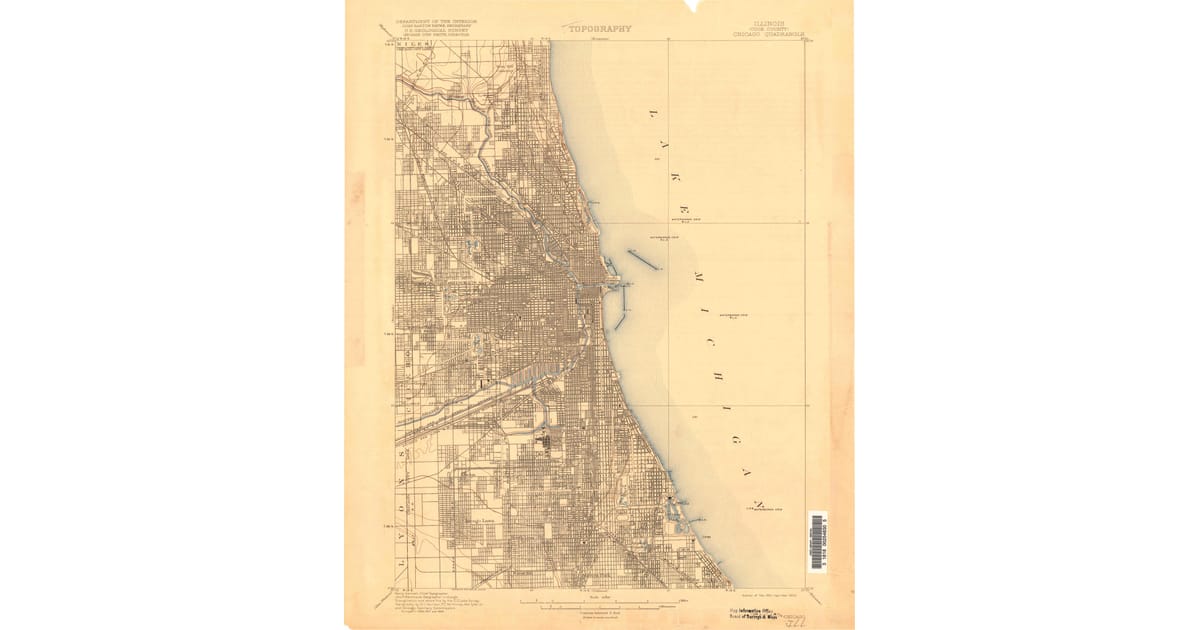 1901 Map of Chicago, IL — High-Res, 1920 Print | Pastmaps