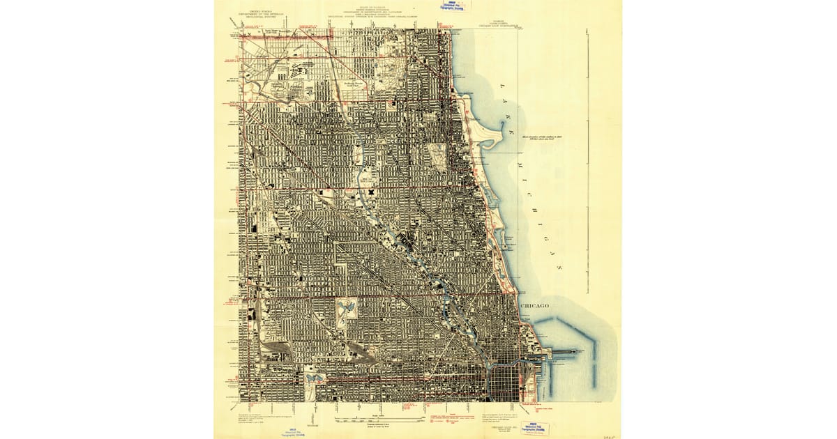 1929 Map of Chicago Loop, Cook County, IL — High-Res | Pastmaps
