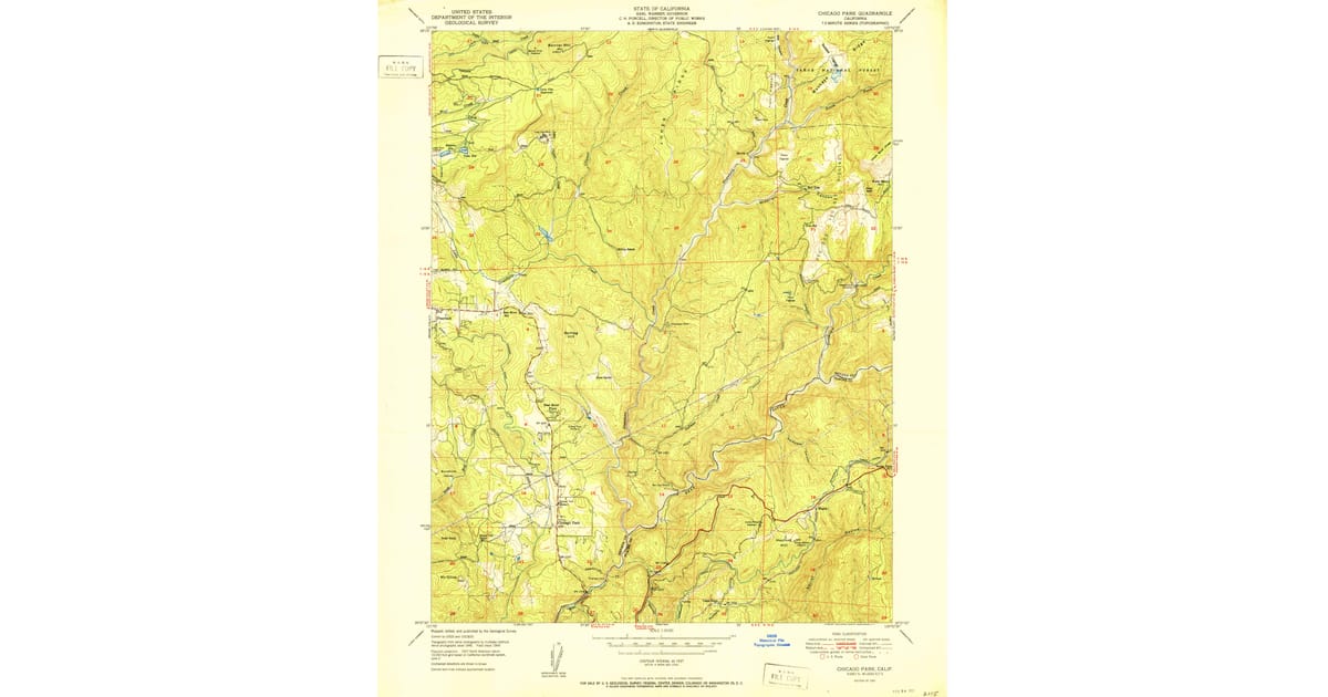 1951 Map of Chicago Park, Nevada County, CA — High-Res | Pastmaps